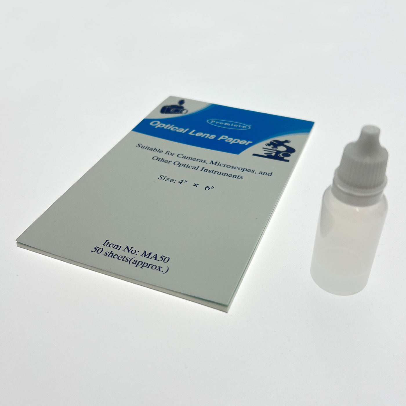 Bottle of Immersion Oil & Lens Tissues — Microscopes.com.au