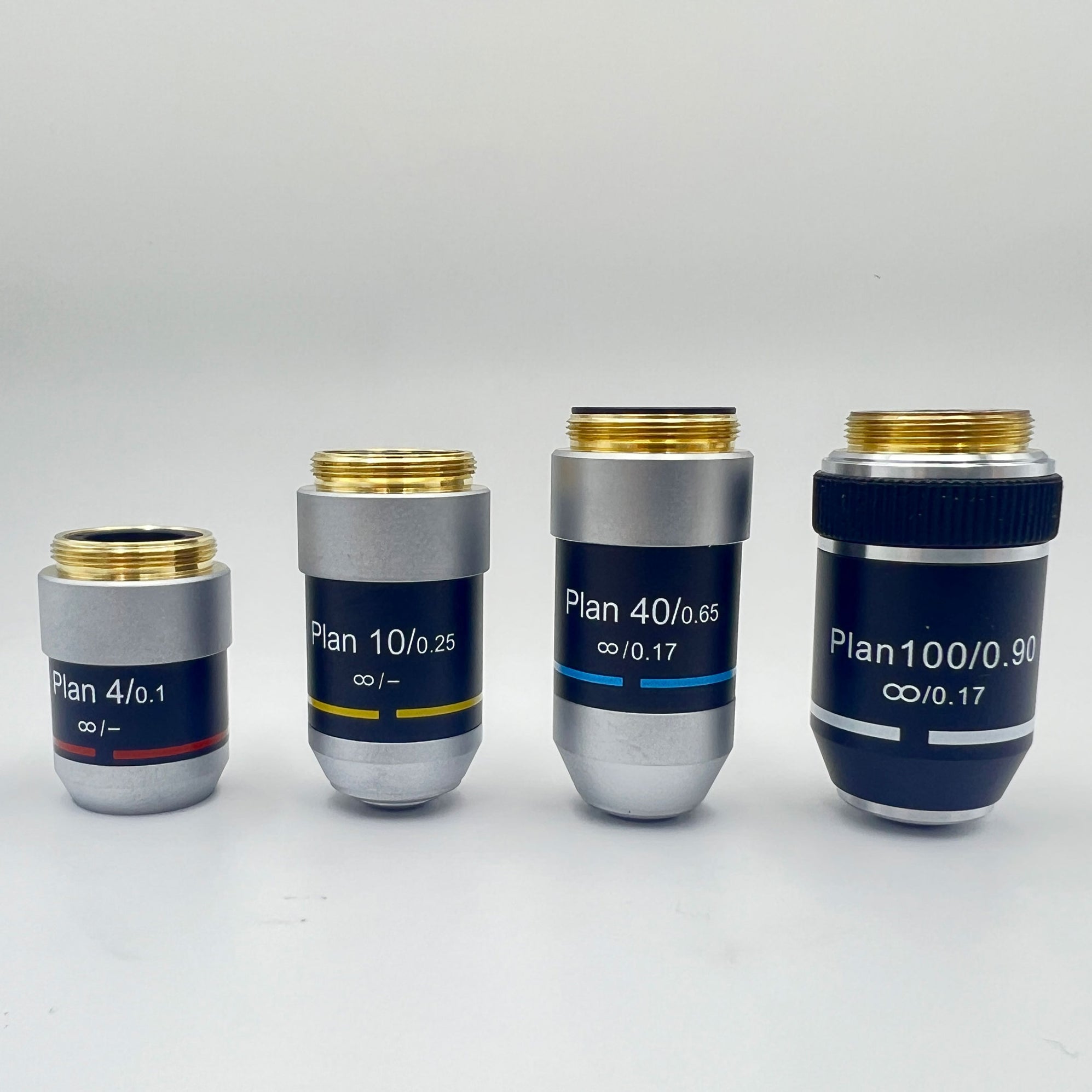 Infinity Plan Objectives Set 4x, 10x, 40x & 100x (Dry) — Microscopes.com.au