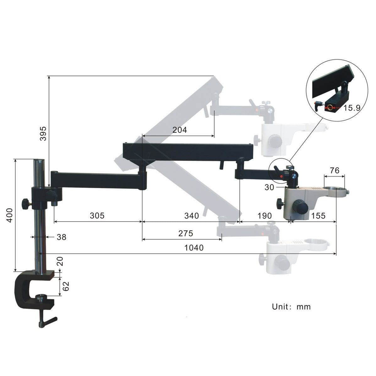 Stereo Microscope with High Articulating Arm — Microscopes.com.au