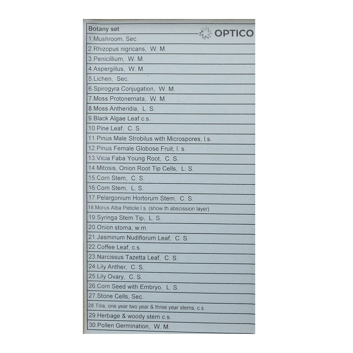 Botany & Plants Prepared Glass Microscope Slides Set of 30 ...